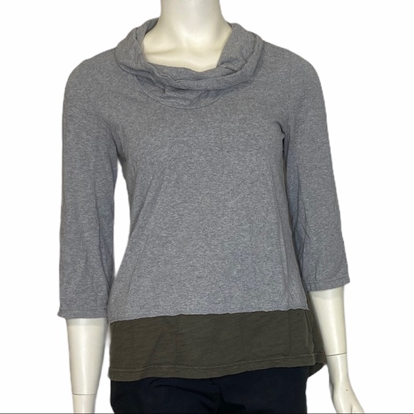 neon buddha | Tops | Neon Buddha Gray Olive Green Cowl Neck Long Sleeve ...